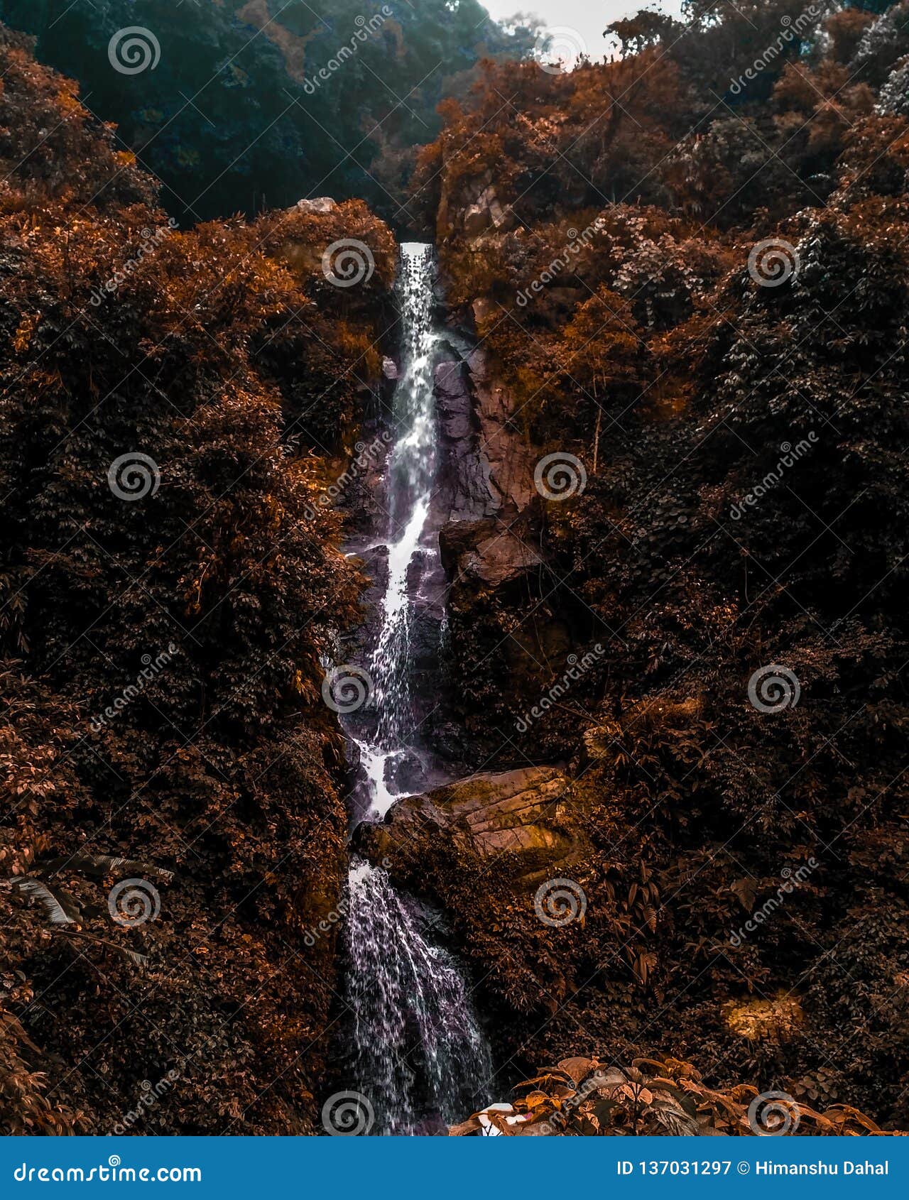 Water fall stock image. Image of nepal, fall, rajarani - 137031297