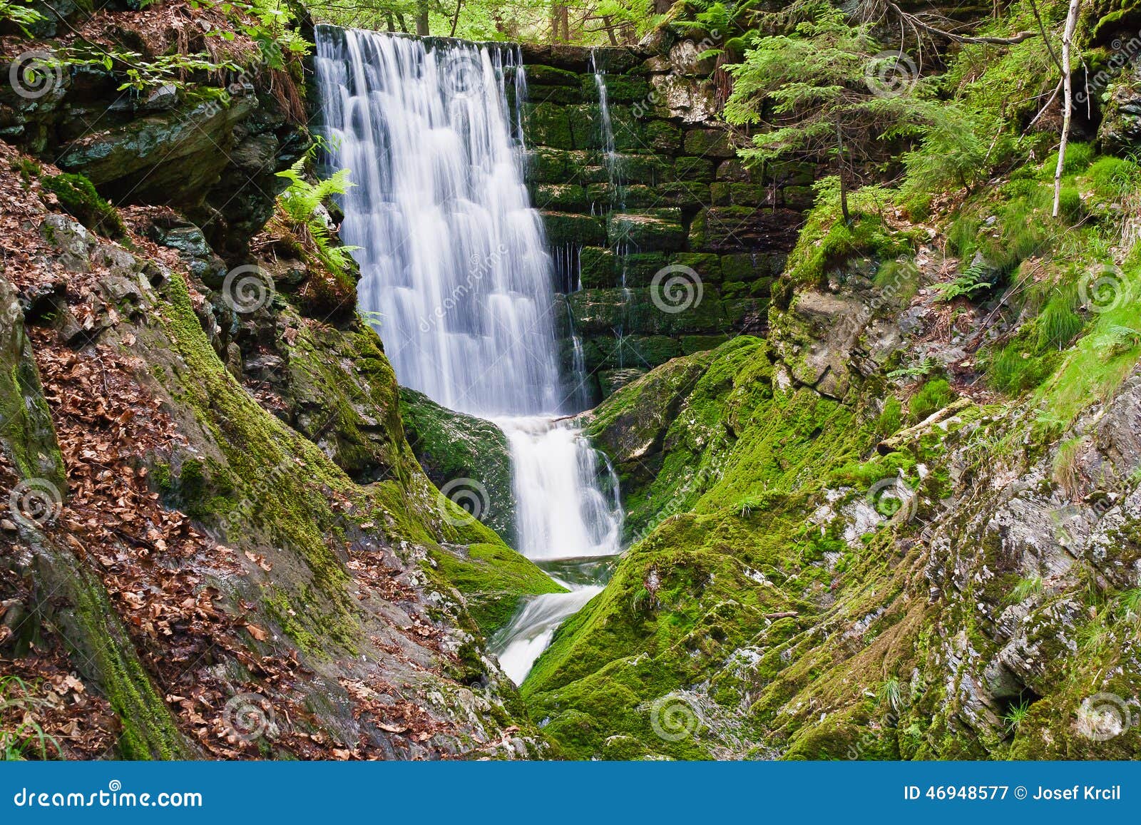 Water fall on river stock image. Image of green, hiking - 46948577