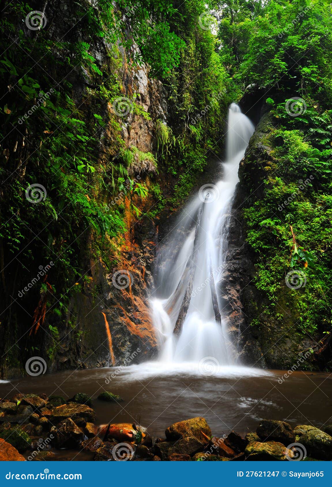 Water Fall in Spring Season Stock Image - Image of beautiful, jungle ...