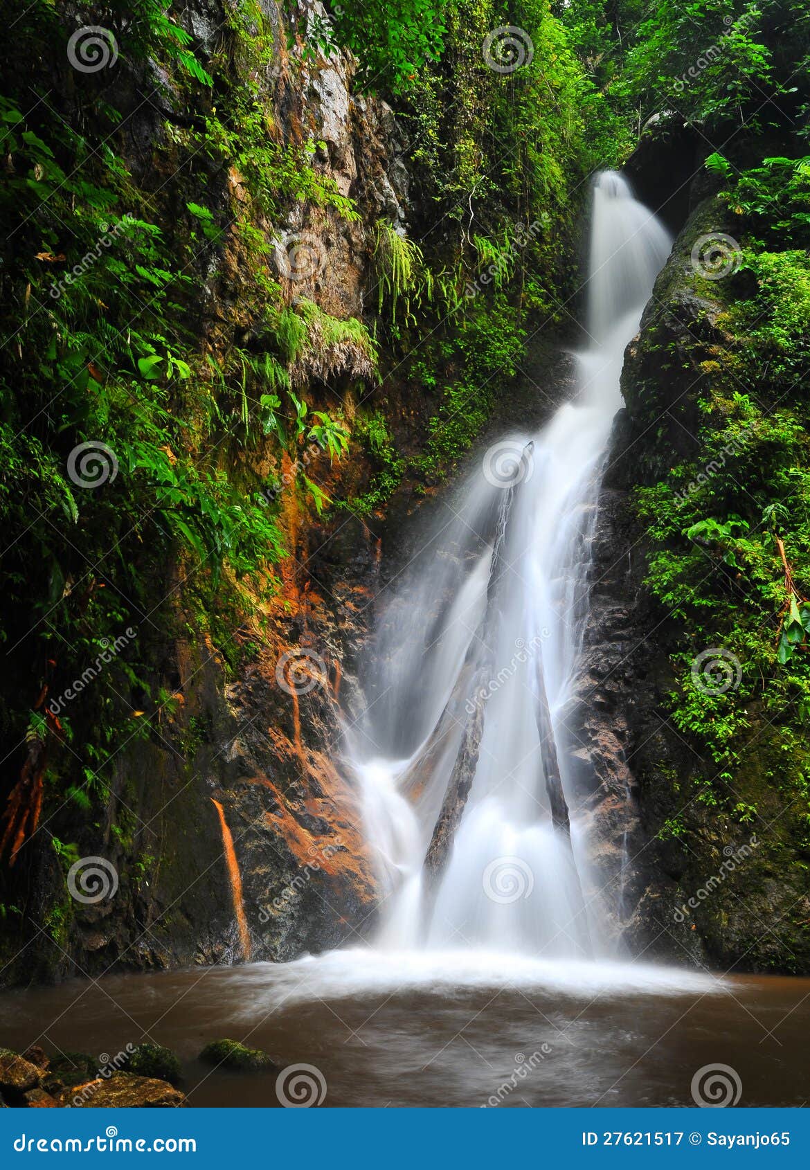 Water Fall in Spring Season Stock Image - Image of exotic, rock: 27621517