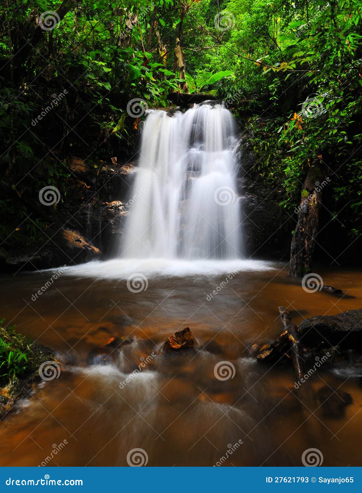 Water Fall in Spring Season Stock Image - Image of mountain, clean ...