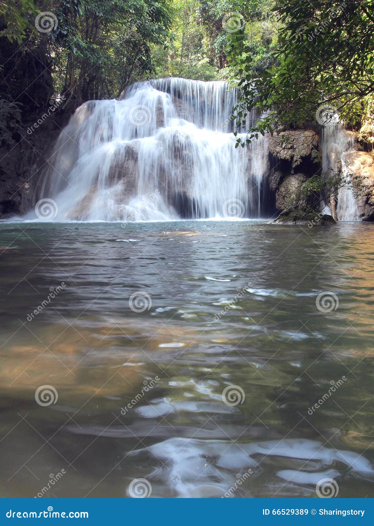 Water Fall in Spring Season Located Stock Image - Image of clean, cool ...
