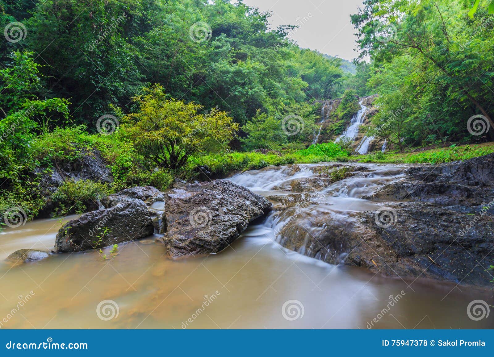 Water Fall in Spring Season Located Stock Photo - Image of beautiful ...