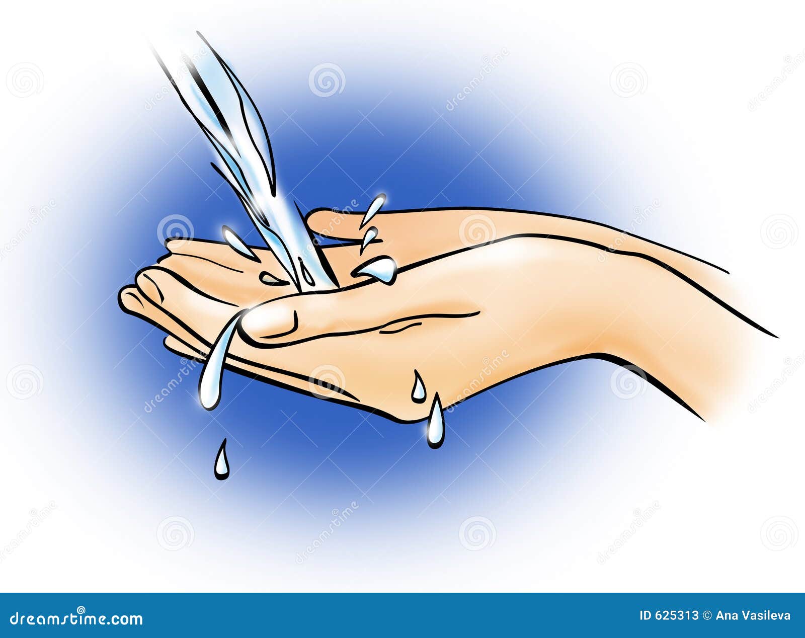 Water Falling in Cupped Hands Stock Illustration - Illustration of ...