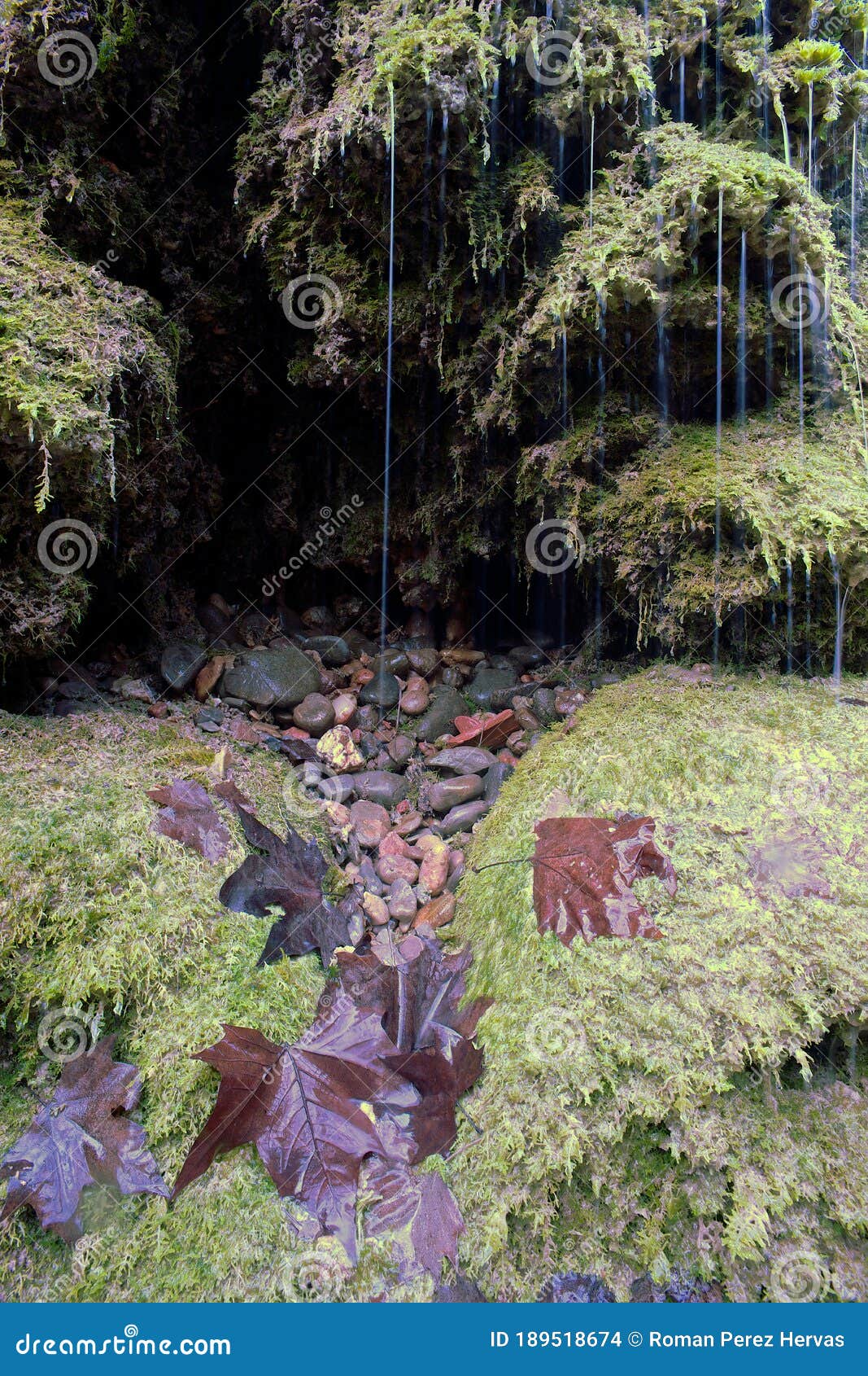 Water Falling Down a Mountain Wall Stock Photo - Image of mountain ...
