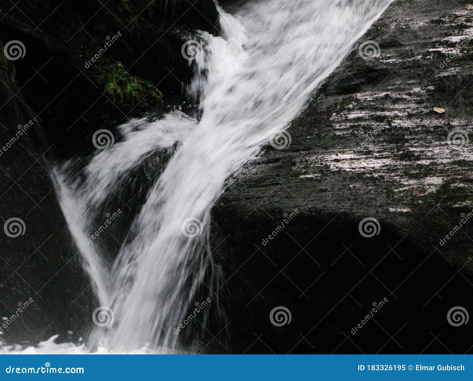 Water Falling Down a Natural Waterfall Stock Image - Image of vein ...
