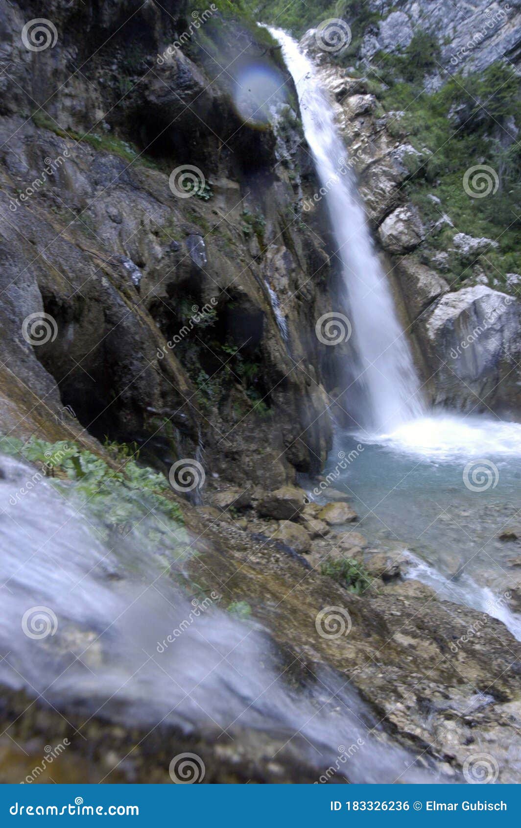 Water Falling Down a Natural Waterfall Stock Photo - Image of life ...