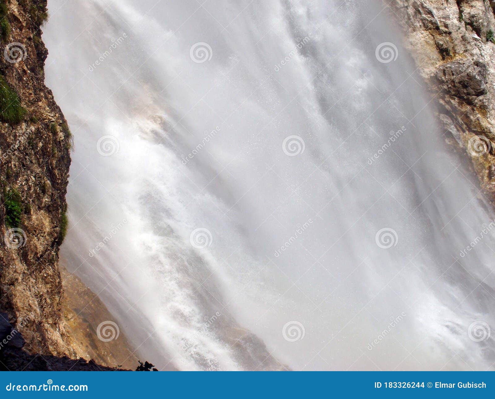 Water Falling Down a Natural Waterfall Stock Photo - Image of hygiene ...