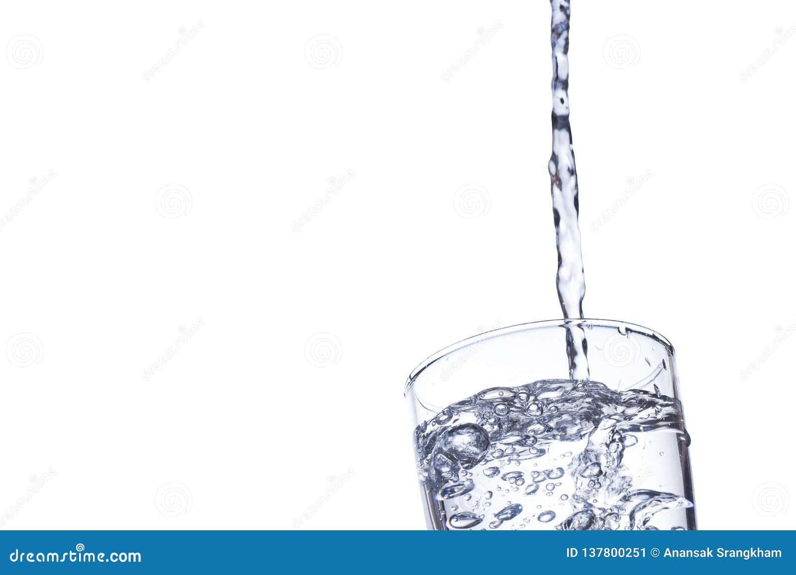 Water Falling in Glass on Isolate Background Stock Image - Image of ...