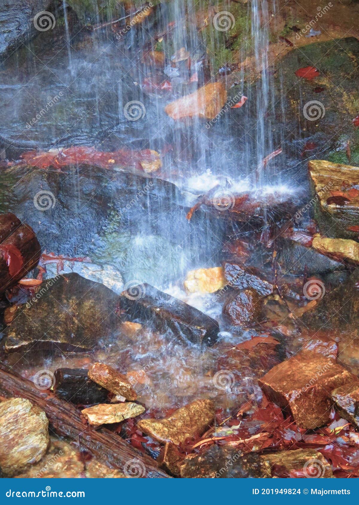 Water Falling on Red, Gray, and Orange Rectangular Rocks Stock Photo ...