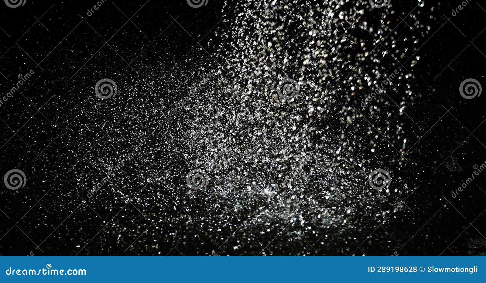 Water Falling and Splashing Against Black Background Stock Photo ...