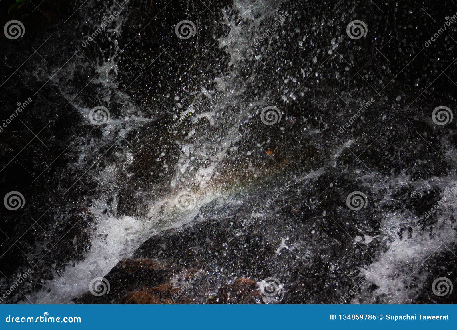 Water Falling on Stone in the Forest Stock Photo - Image of environment ...