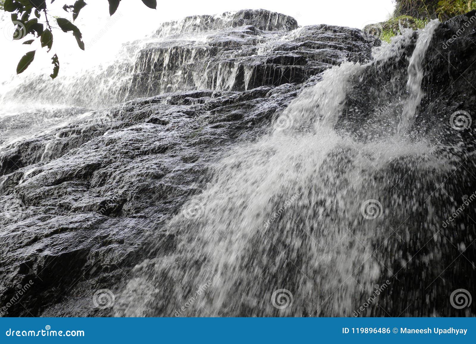 Water Falling from a Waterfall on the Rocks Stock Photo - Image of ...