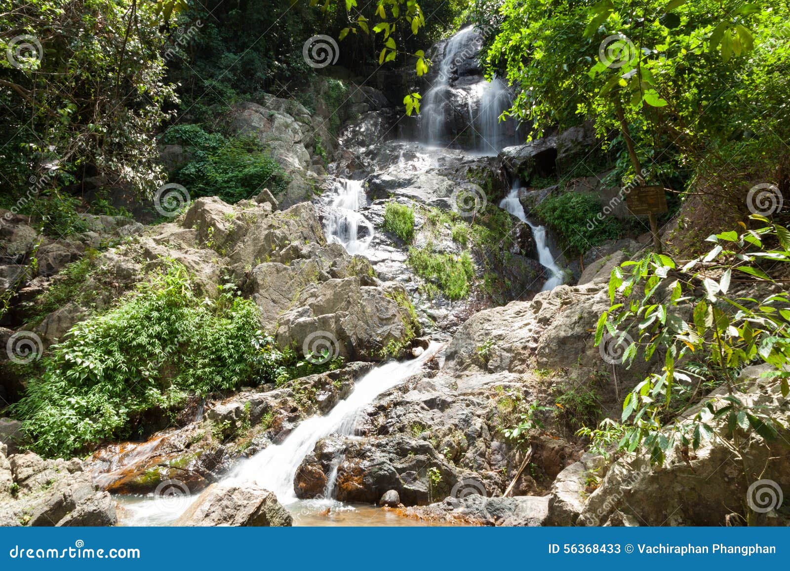 Water falls from cliff stock image. Image of fall, landscape - 56368433