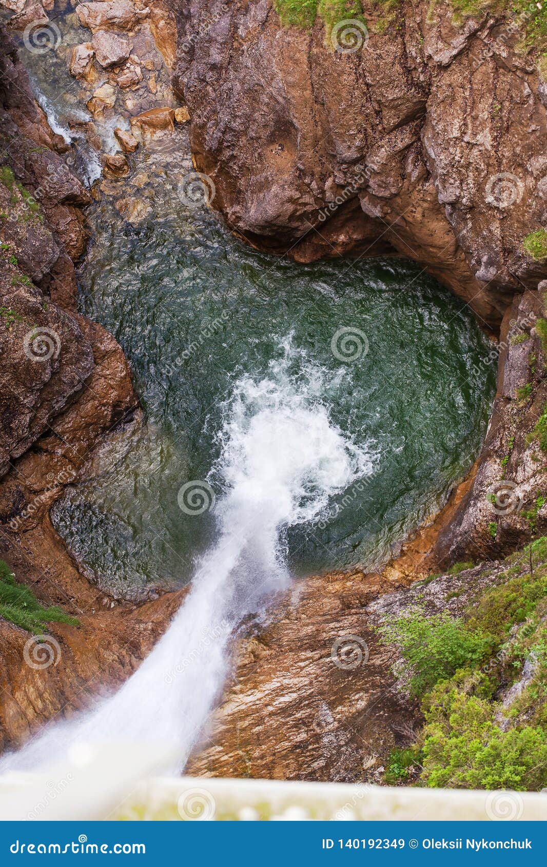 Water Falls Down To the Waterfall in the Form of a Circle Stock Image ...