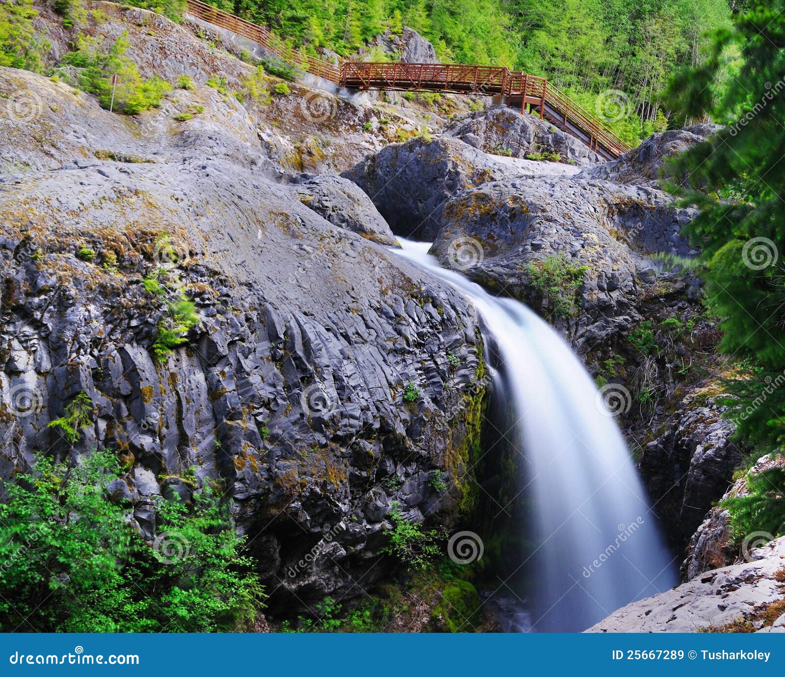 A Water Falls View from Lava Canyon Stock Image - Image of park ...