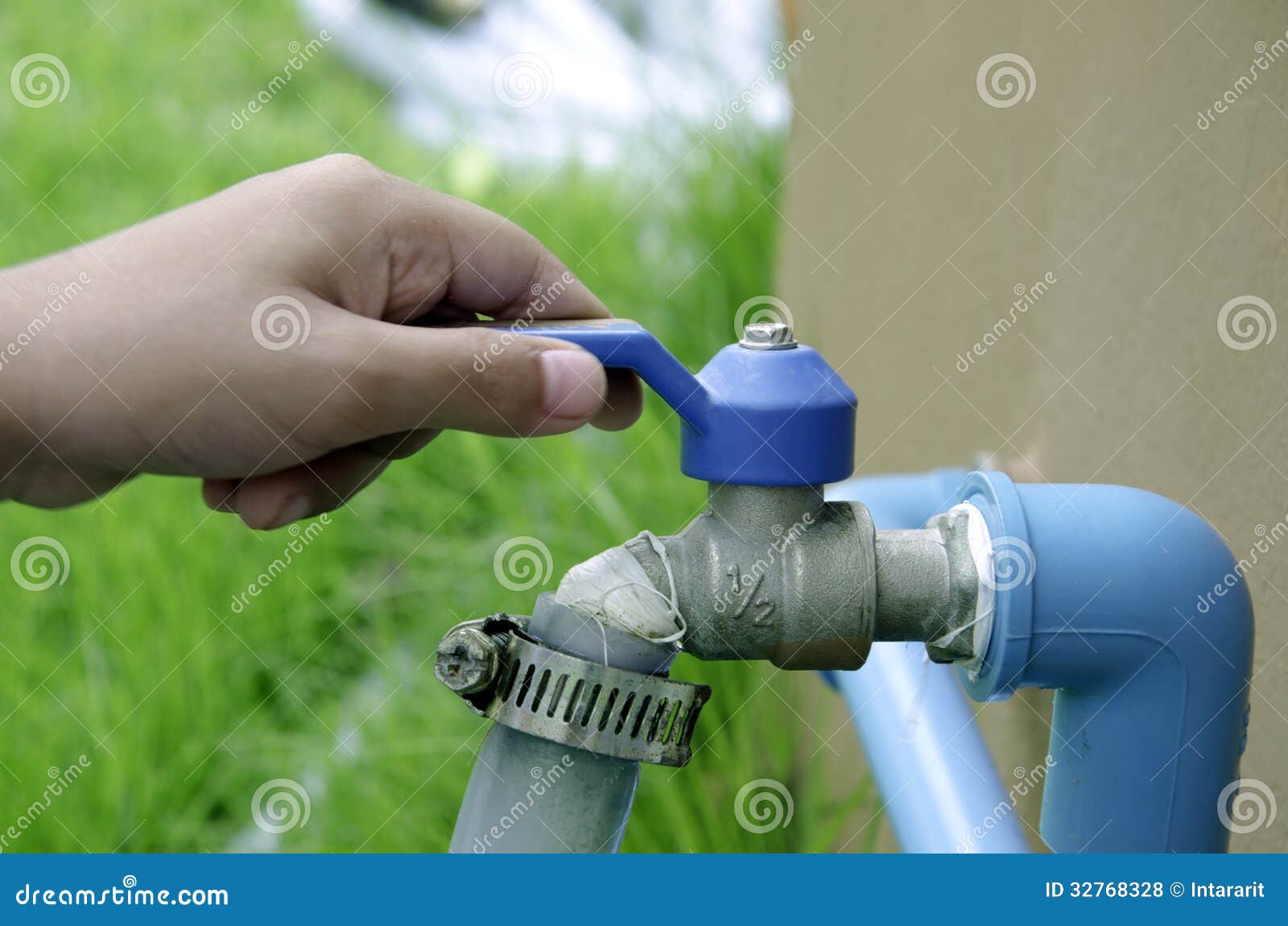 Water faucet handles. stock photo. Image of irrigation - 32768328