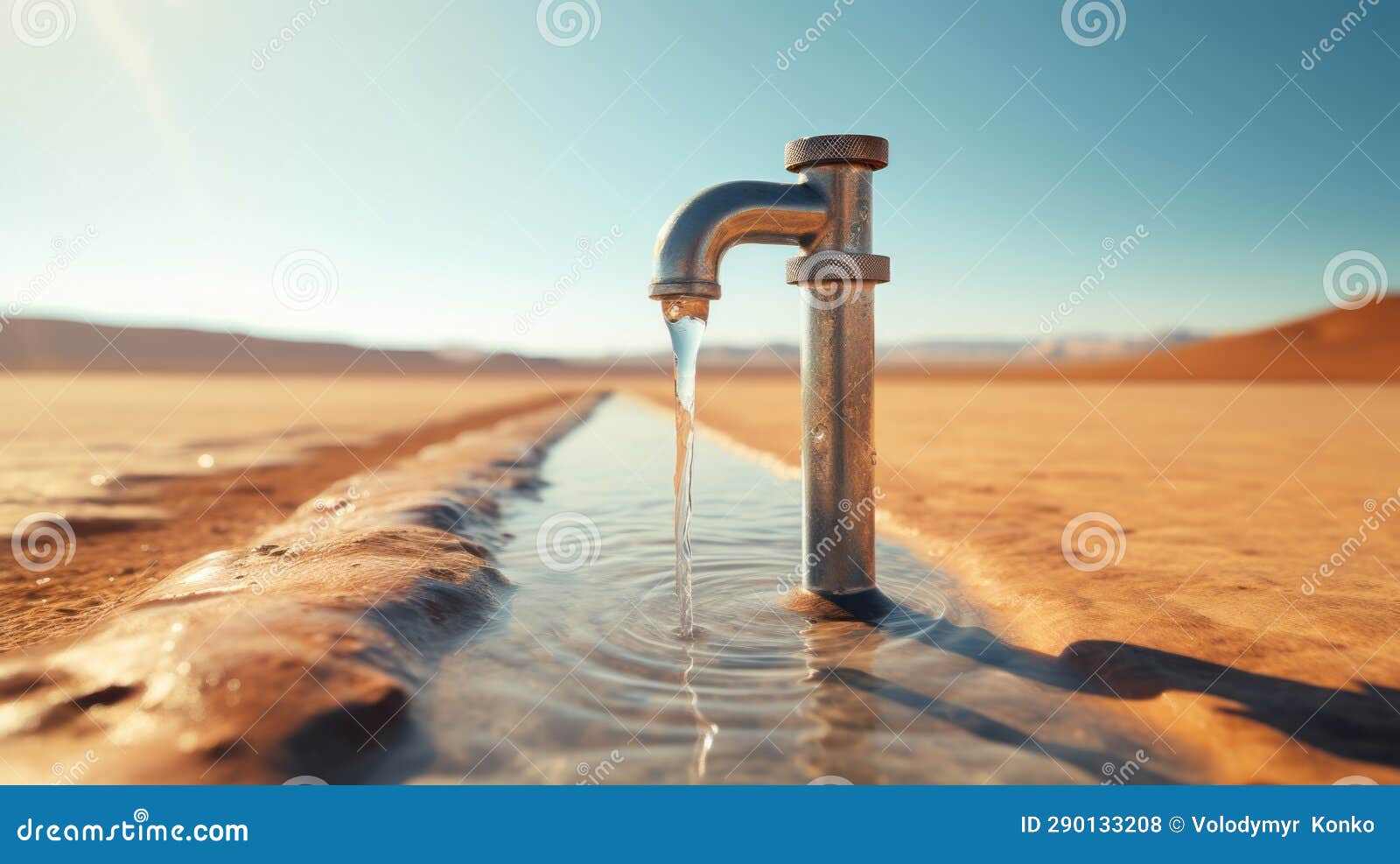 A Water Faucet in the Middle of a Desert. Generative Ai Stock Photo ...