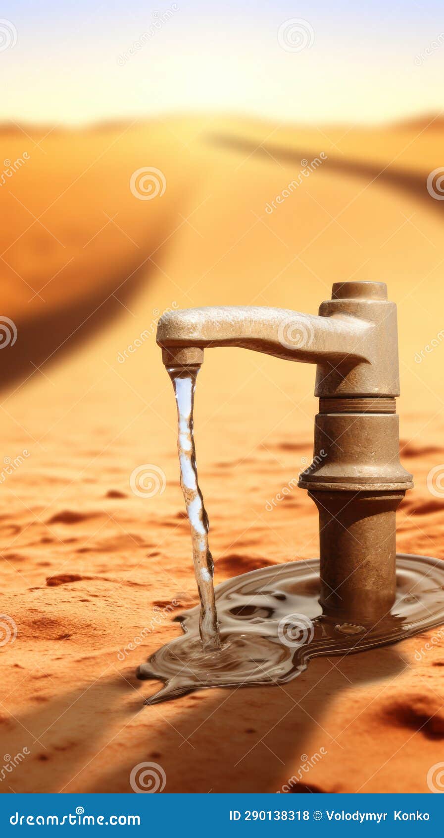 A Water Faucet in the Middle of a Desert. Generative Ai Stock Photo ...