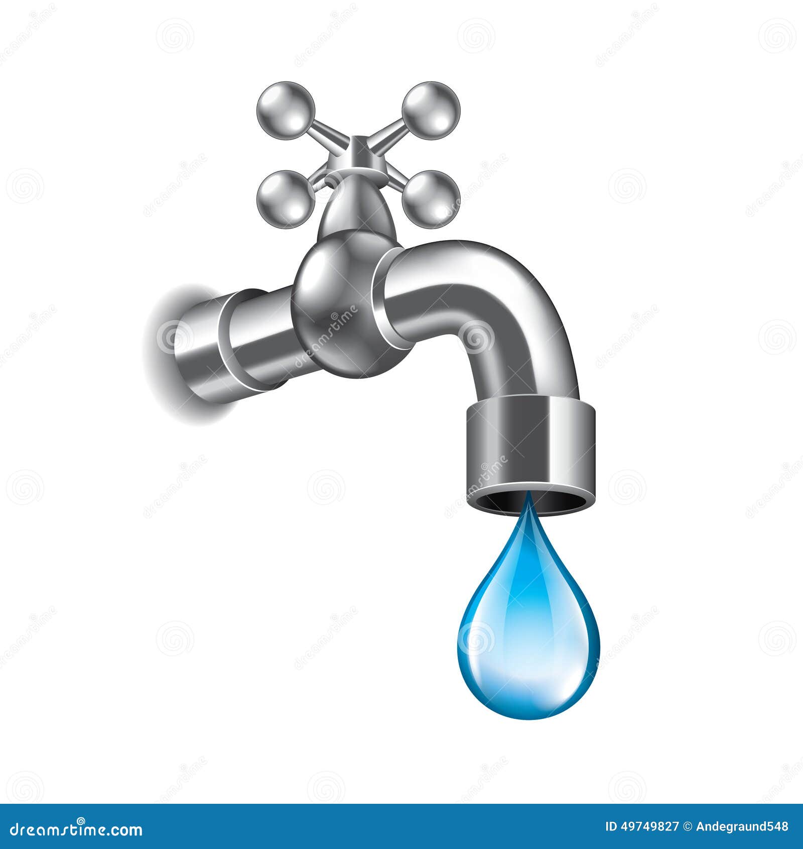 Water Faucet On White Vector Stock Vector - Image: 49749827