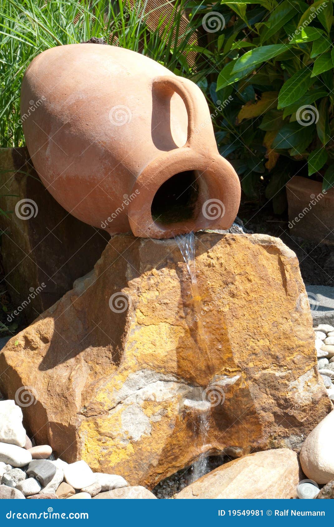 Water Feature with an Amphora Stock Image - Image of feature, sunny ...