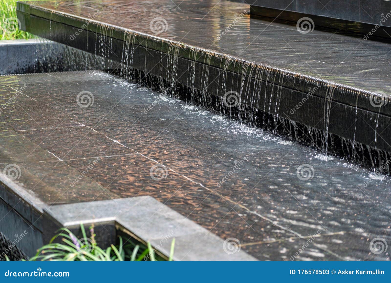 Courtyard Water Stream In Stellenbosch. Water Gently Flowing In A ...