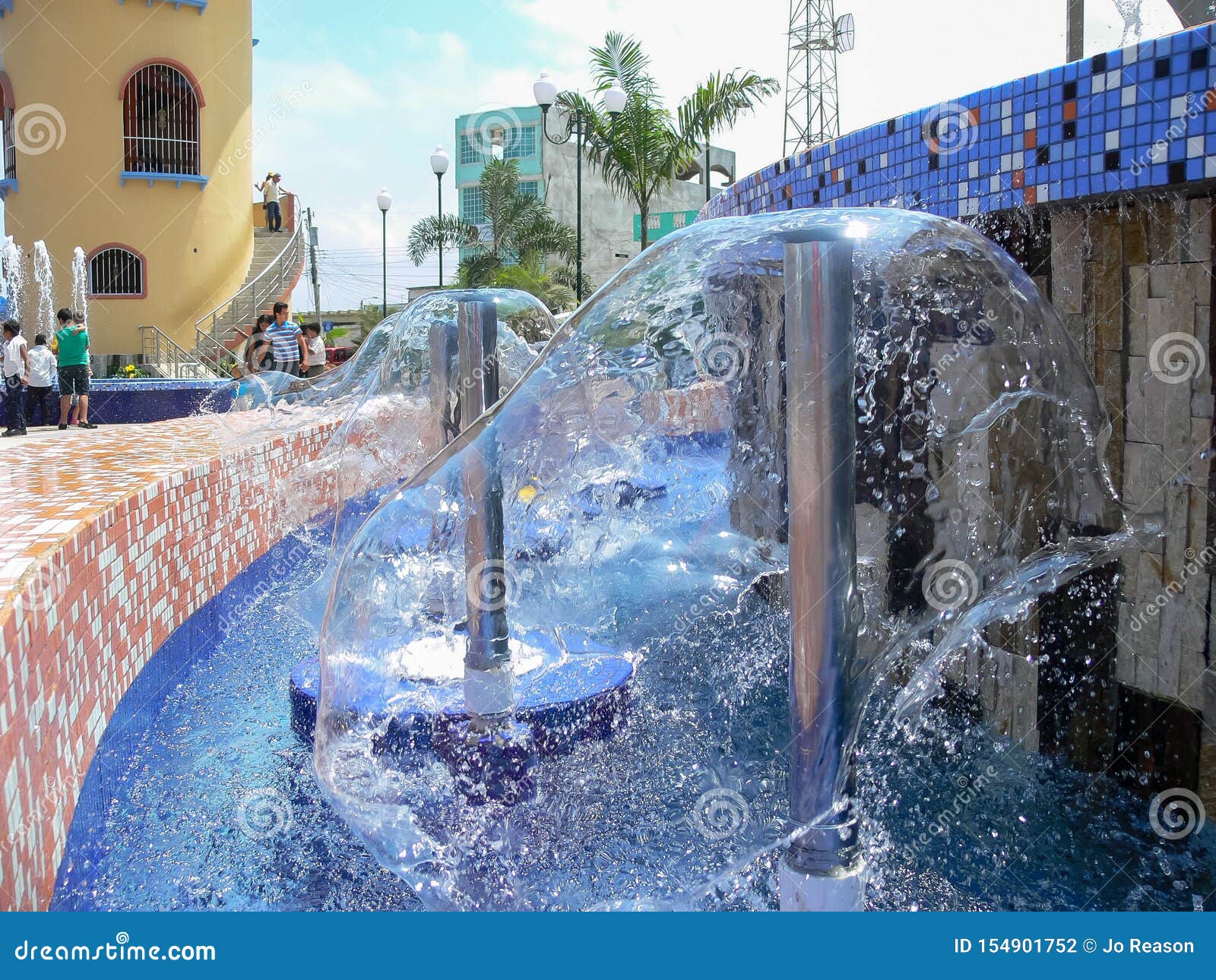 Water feature in a park stock photo. Image of plant - 154901752