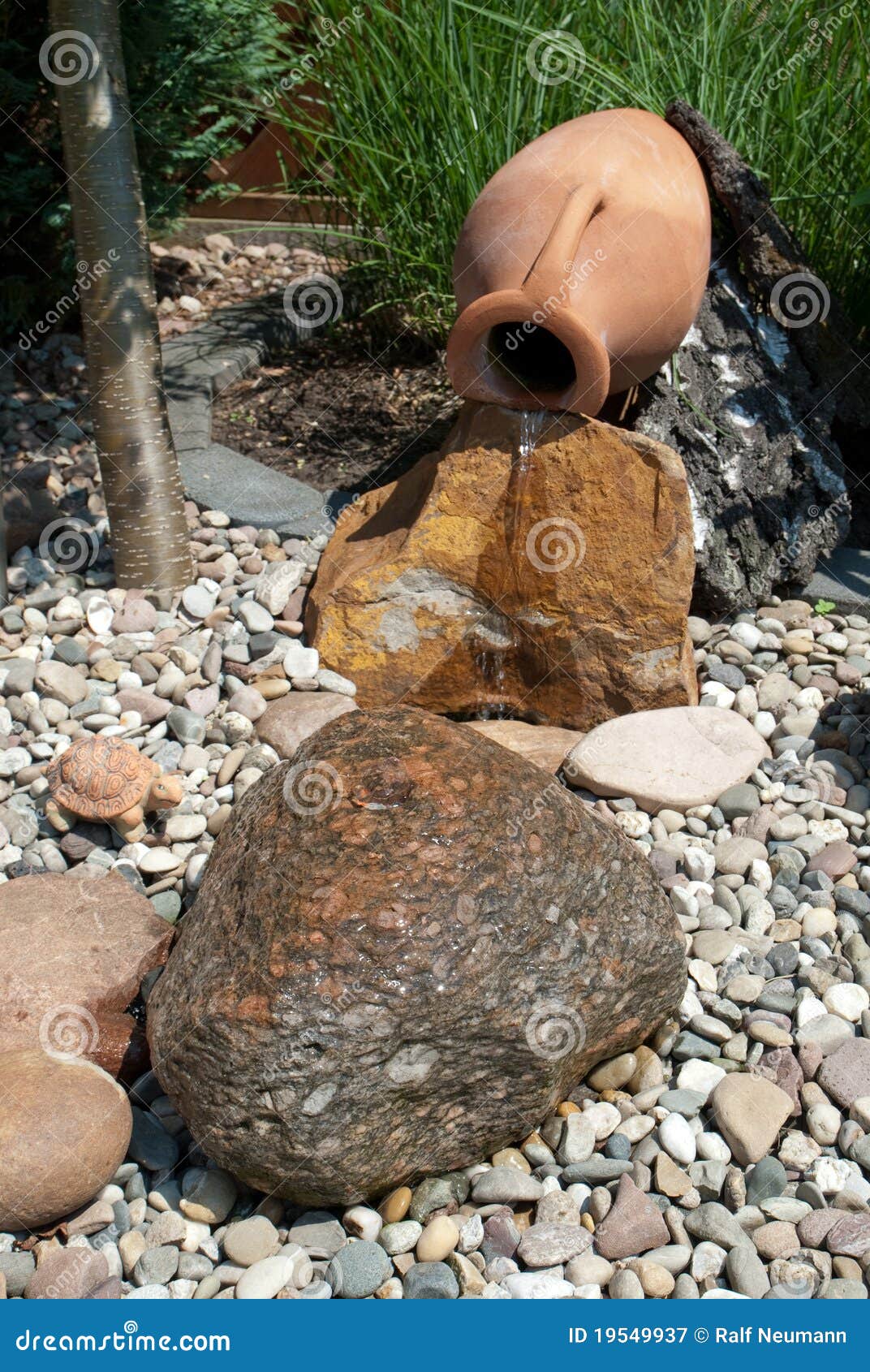 Water Feature in an Ornamental Garden Stock Image - Image of sunny ...