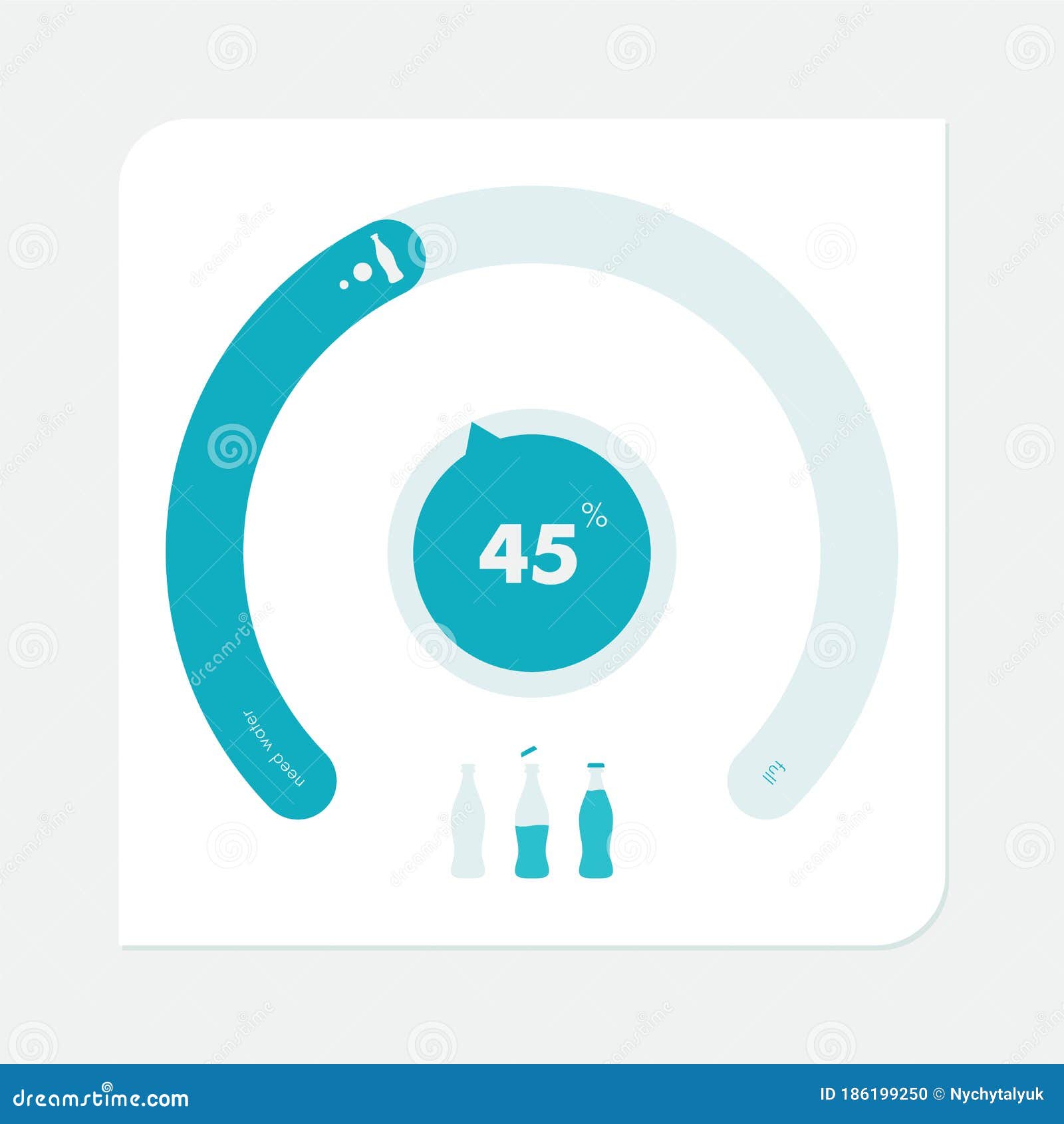 Water Fill Indicator. Element for Fitness Gadget Showing the Amount of ...