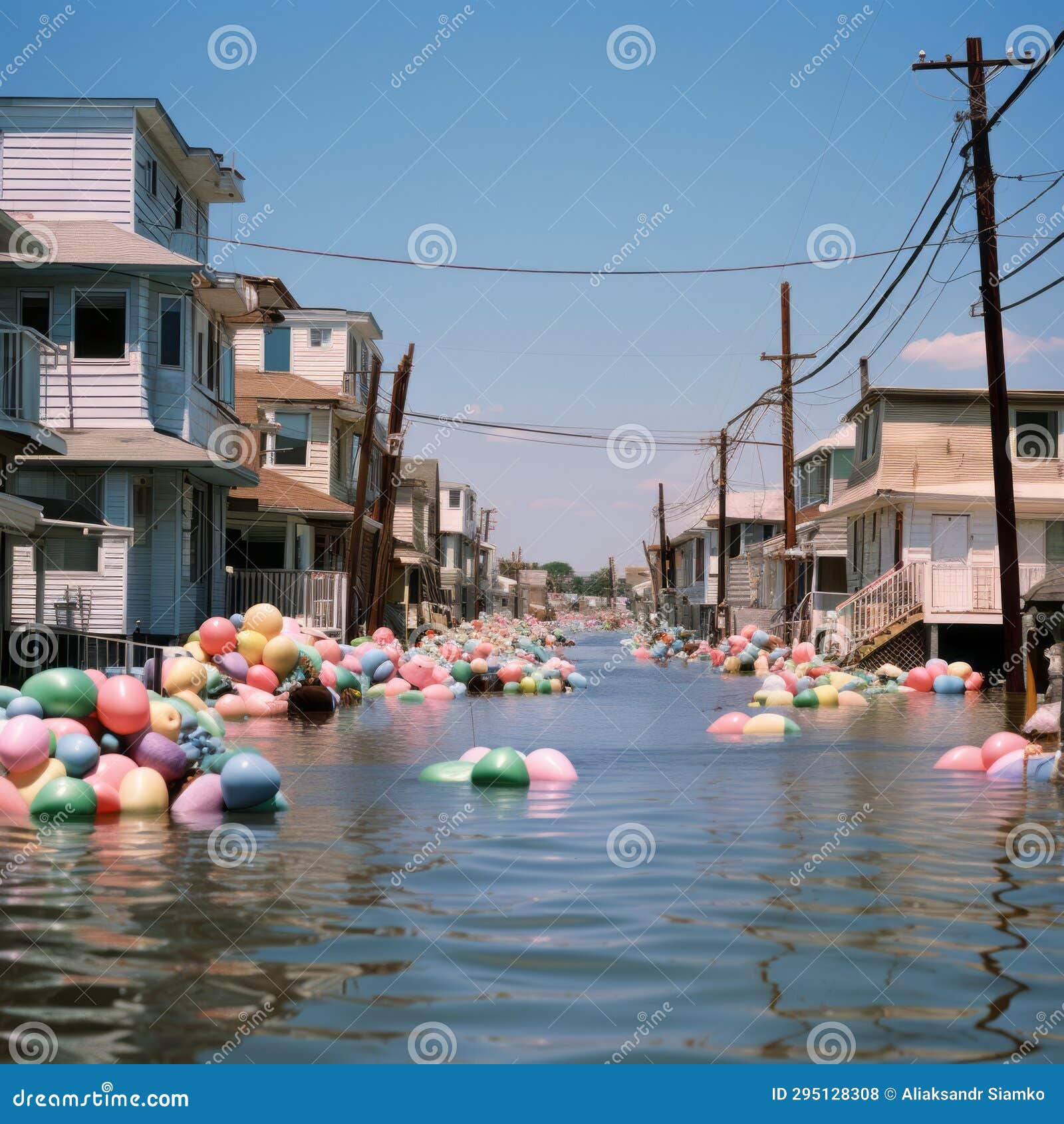 A Water Filled with Balloons Stock Photo - Image of flood, overflow ...