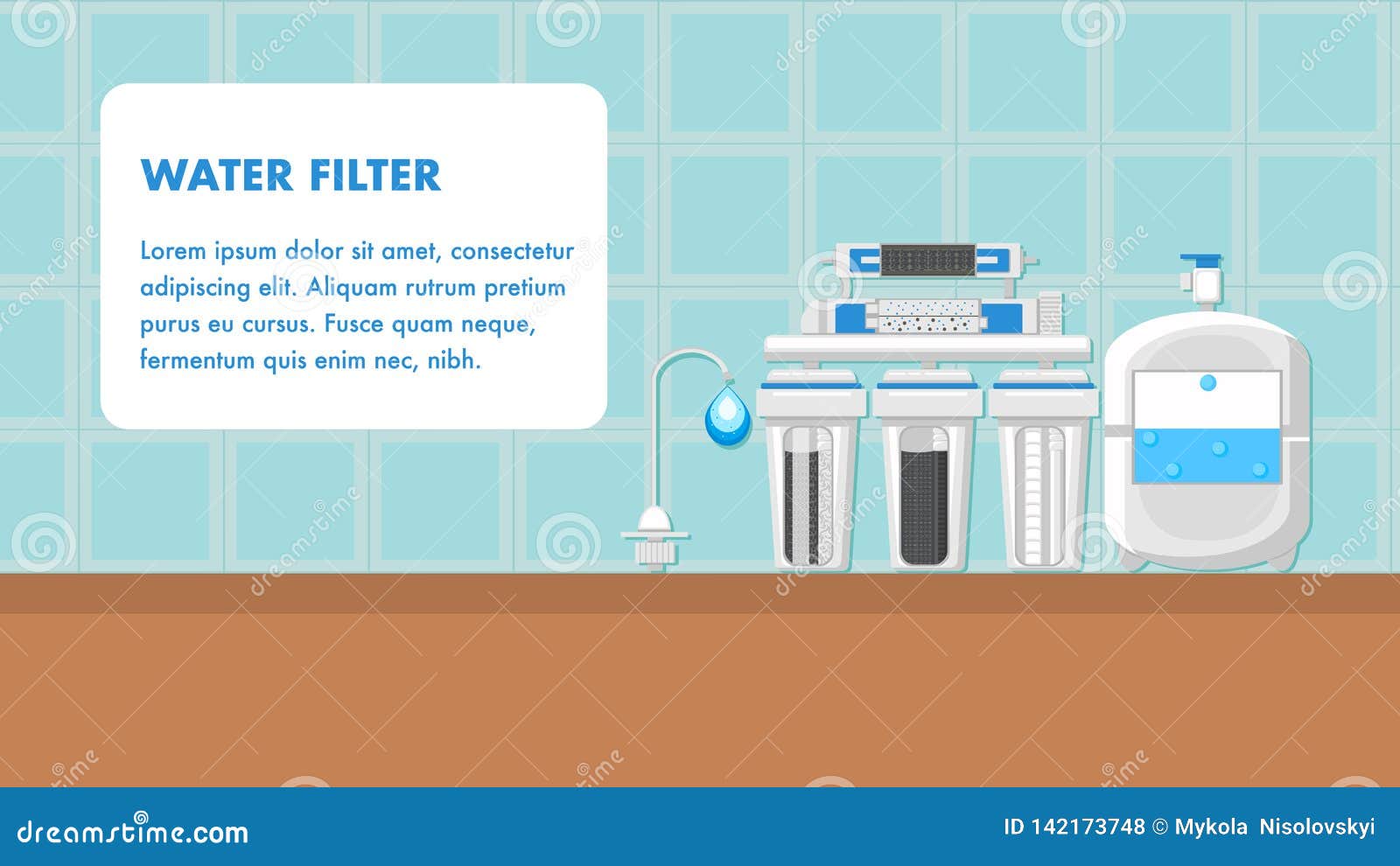 Water Filter Banner Vector Layout with Text Space Stock Vector ...