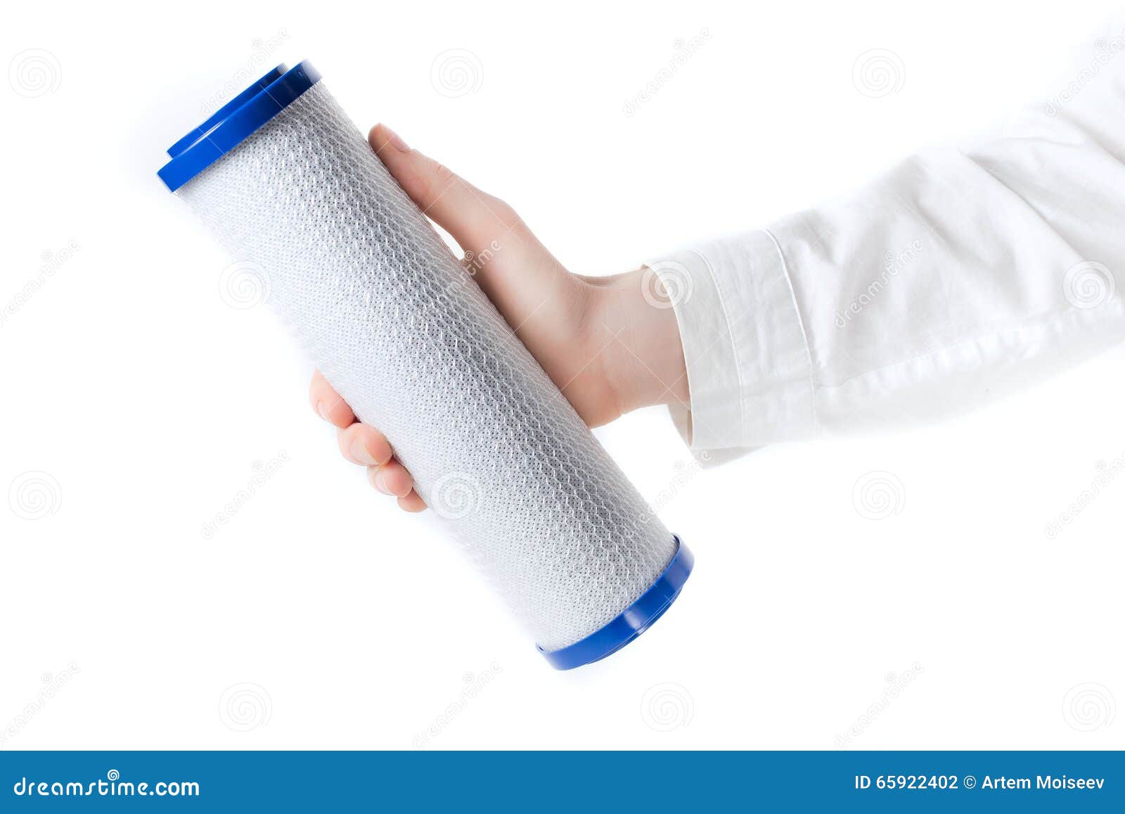 Water Filter Cartridge in Human Hand Stock Photo - Image of filtration ...