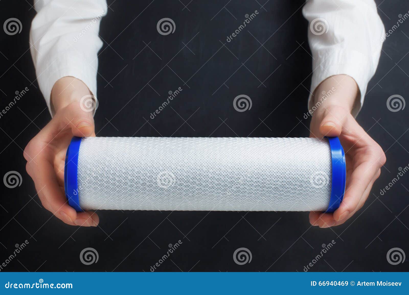 Water Filter Cartridge in Human Hands Stock Image - Image of black ...