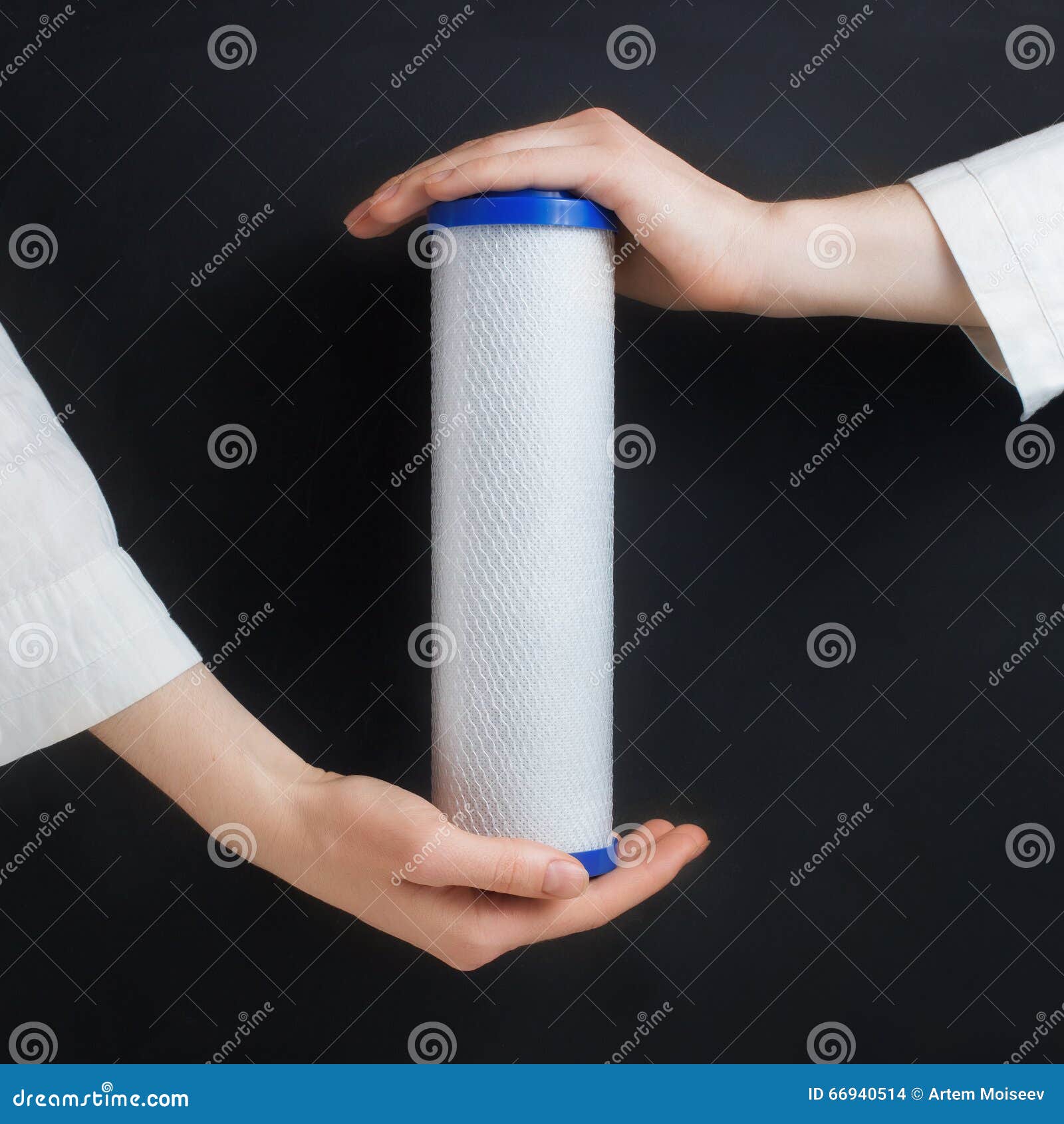 Water Filter Cartridges in Human Hands Stock Photo - Image of capsule ...