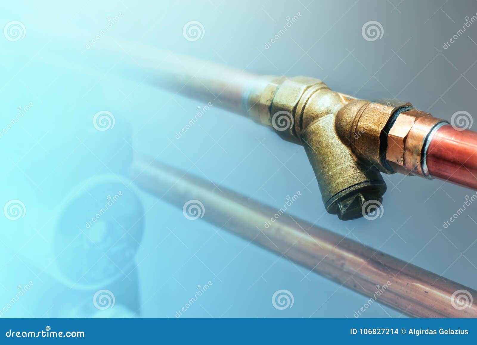 Water Filter on a Copper Pipe Stock Photo - Image of kitchen, boiler ...