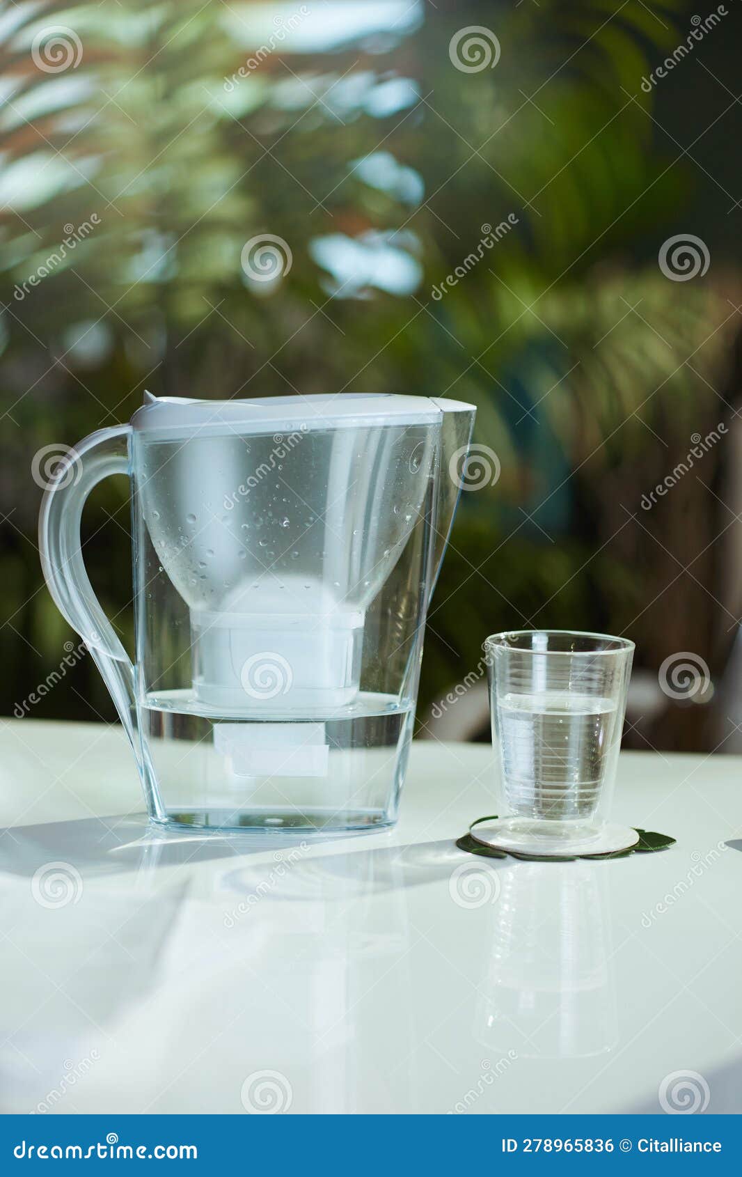 Water Filter and Cup on Table in Modern Office Stock Photo - Image of ...