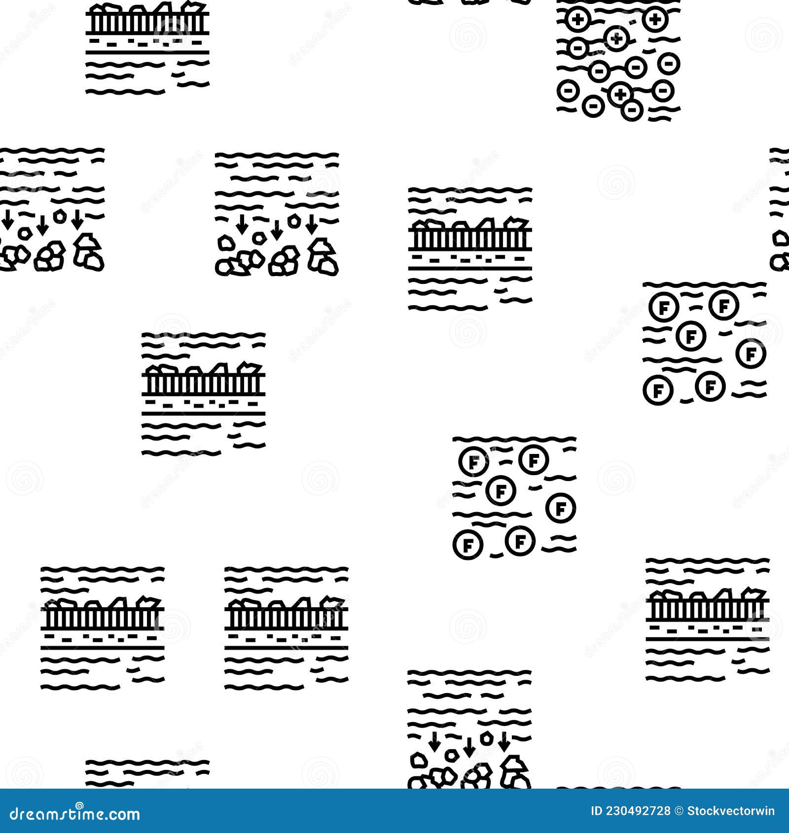 Water Filter Equipment Vector Seamless Pattern Stock Vector ...