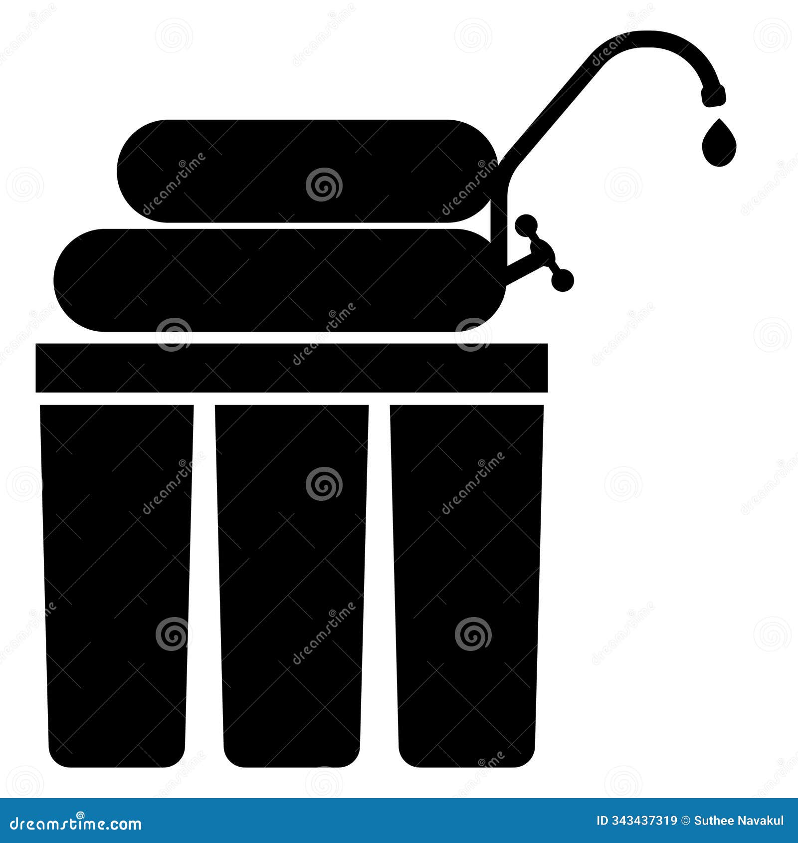 Water Filter Icon. Water Filtration Sign. Filter Water Symbol. Flat Style Stock Illustration ...