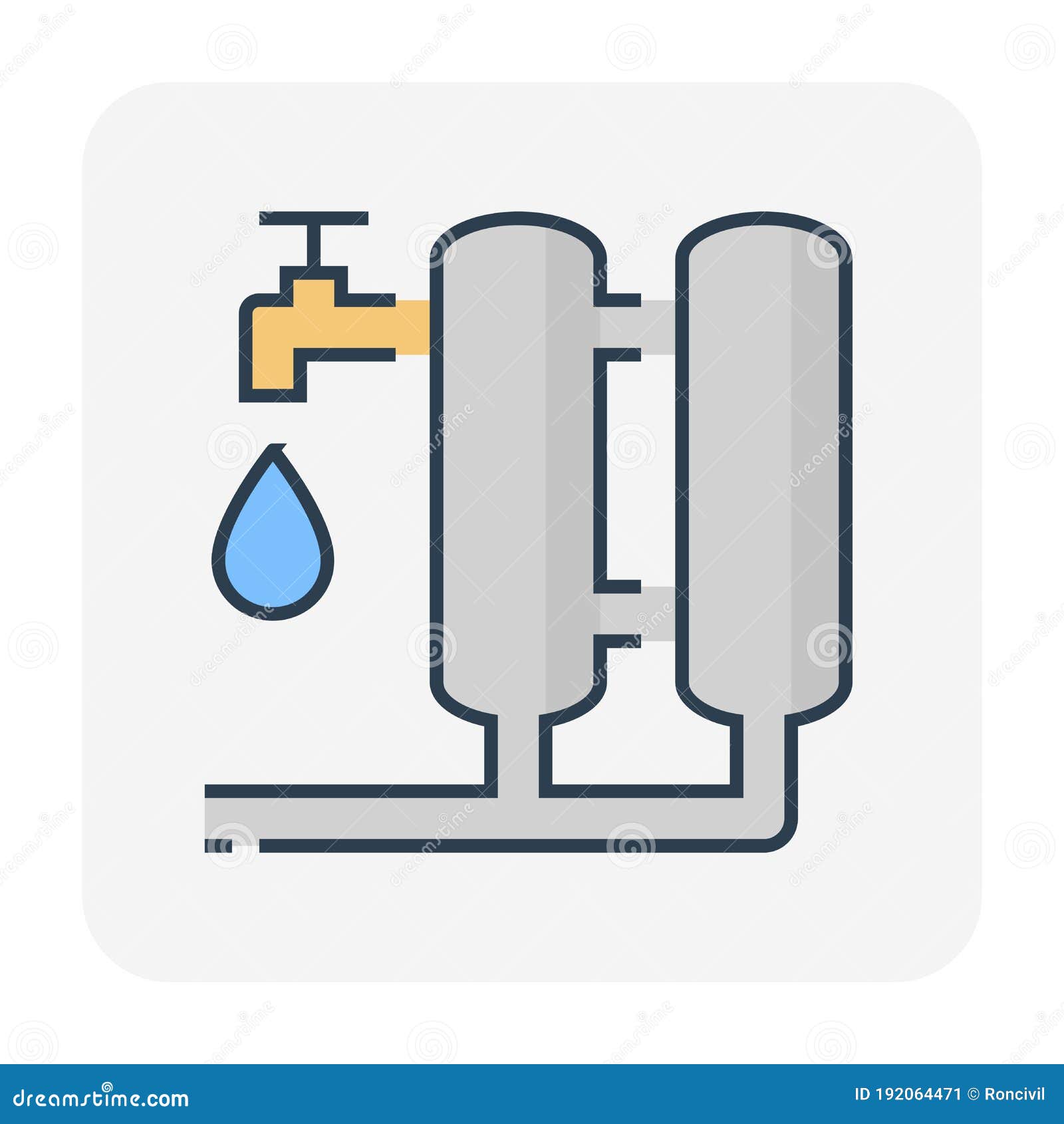 Water filter icon stock vector. Illustration of industrial - 192064471