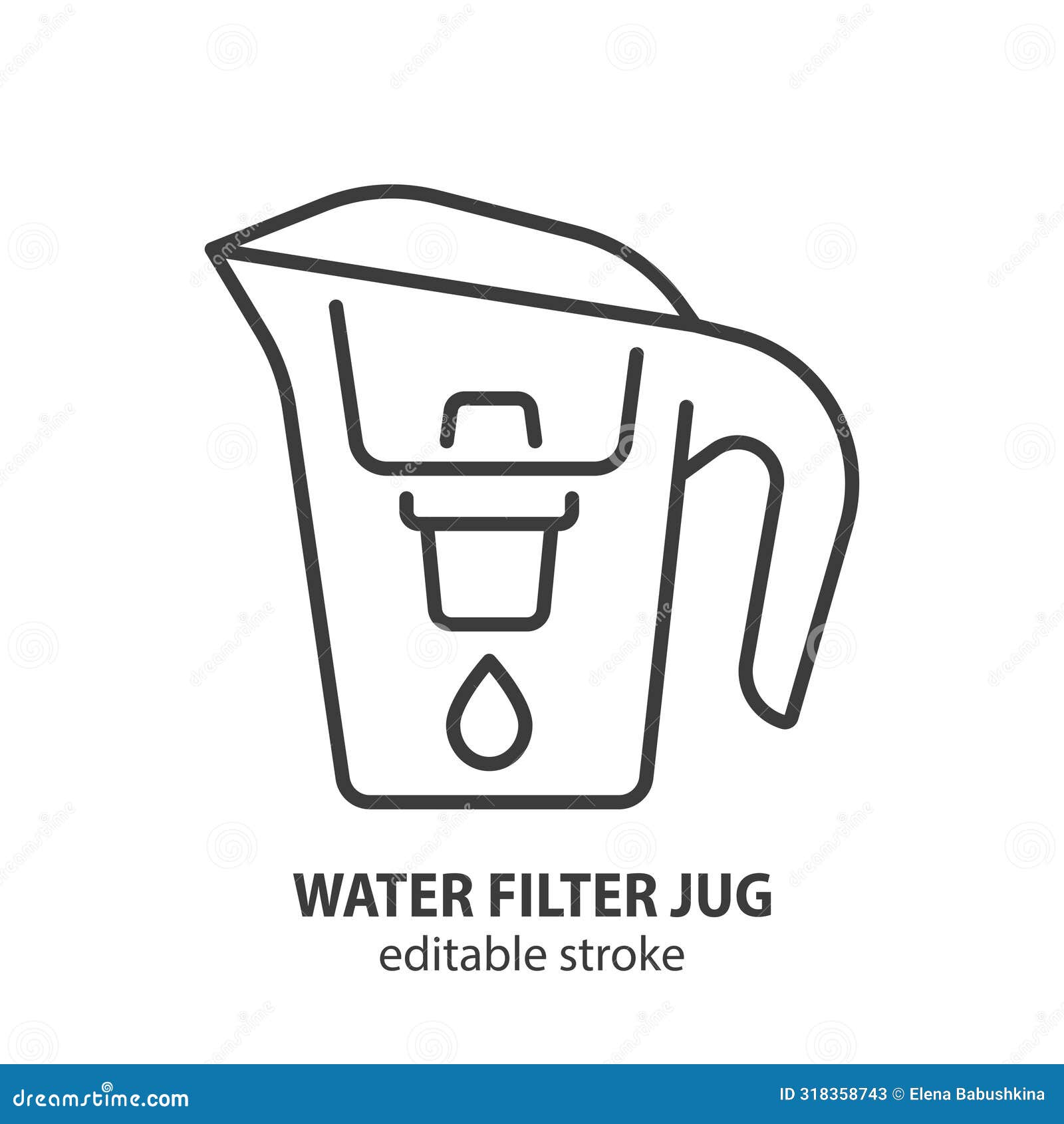 Water Filter Jug Line Icon. Water Purification Vector Symbol Stock ...