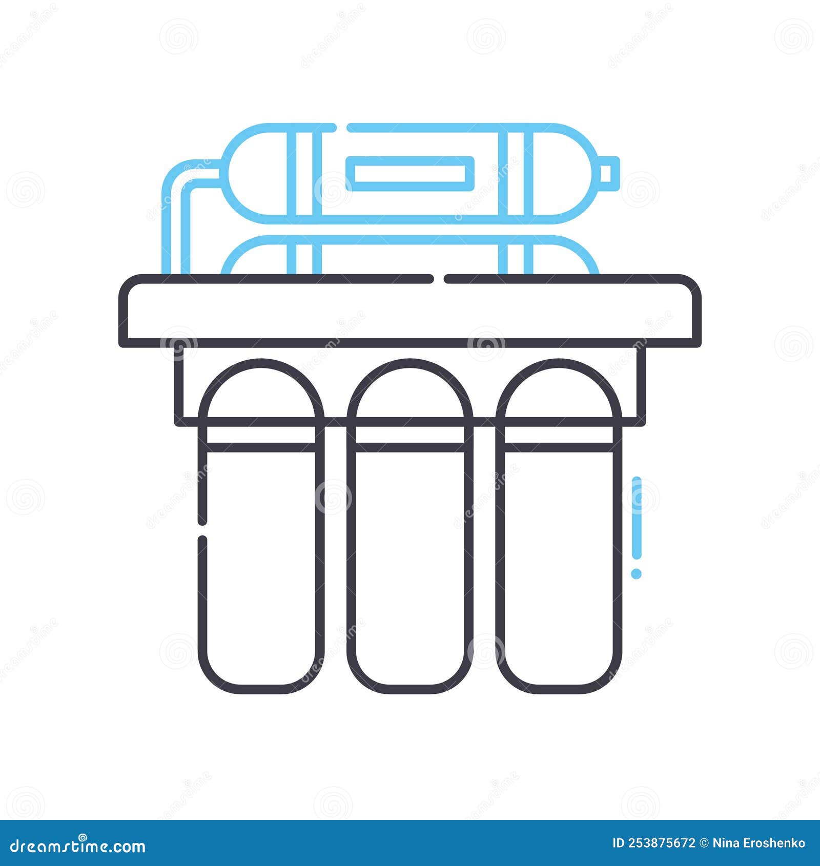 Water Filter Line Icon, Outline Symbol, Vector Illustration, Concept ...