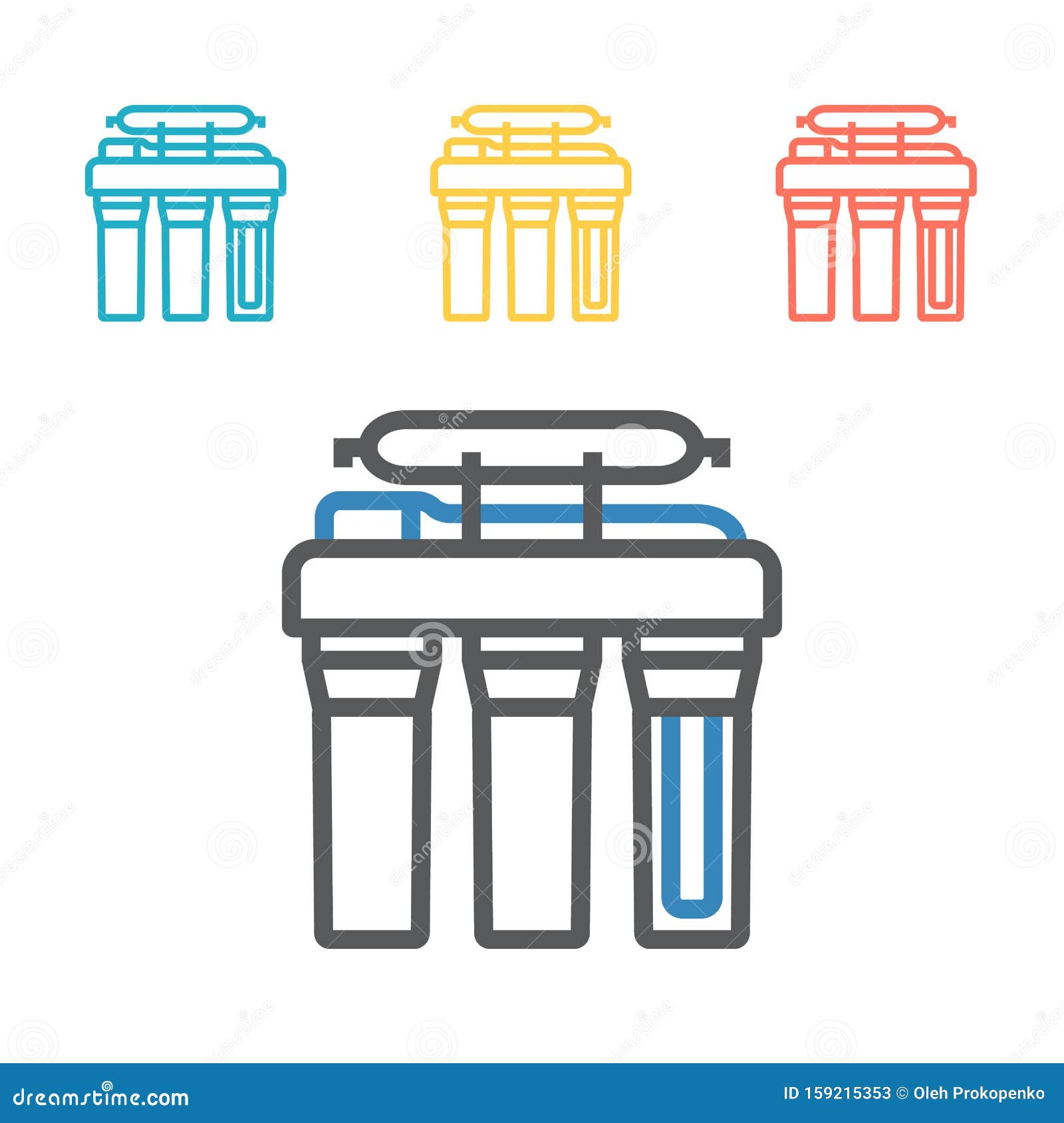 Water Filter Line Icon. Vector Signs for Web Graphics. Stock Vector ...