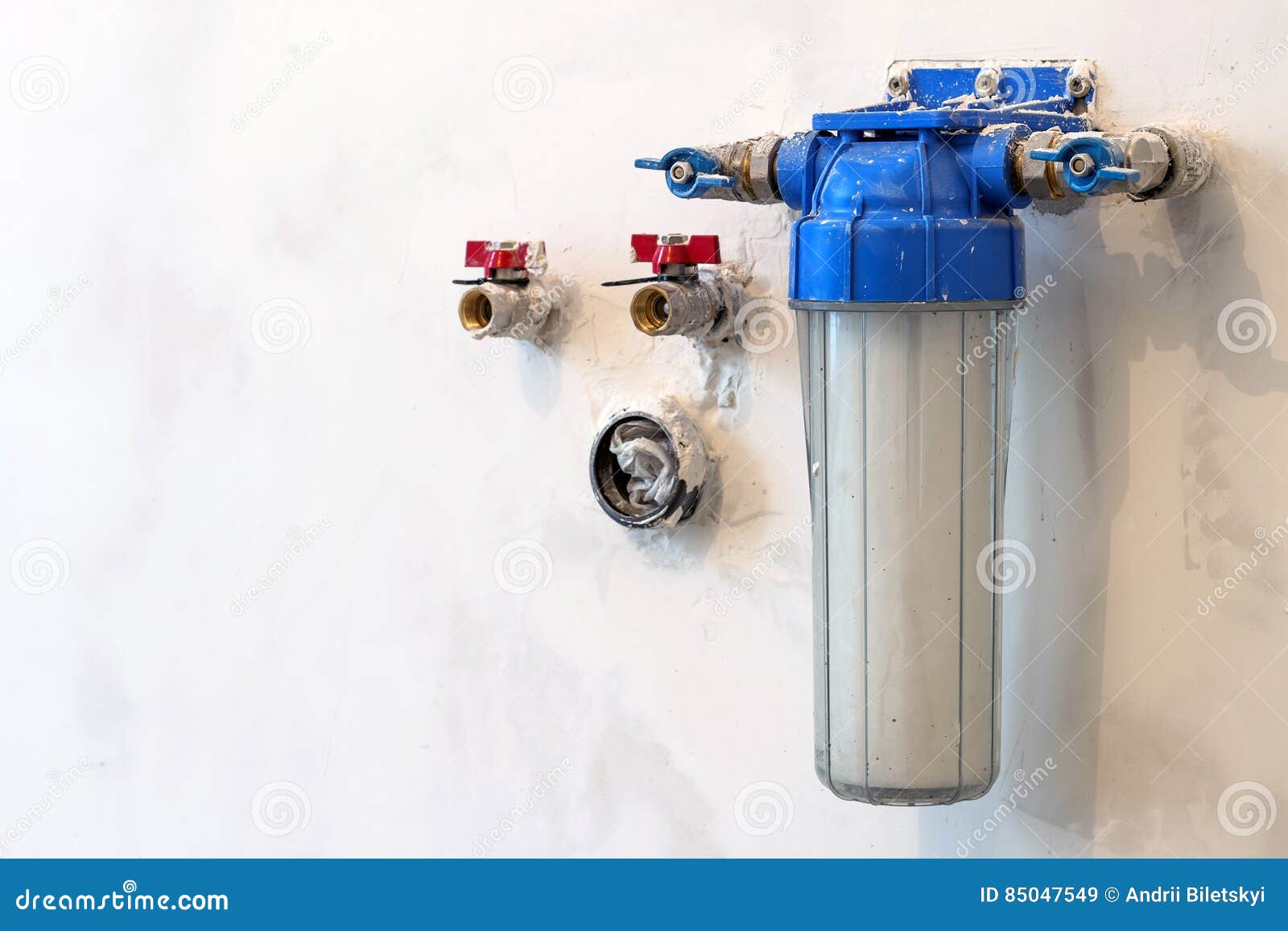 Water Filter New Installed on a Kitchen Wall To Purify Drinking Stock ...