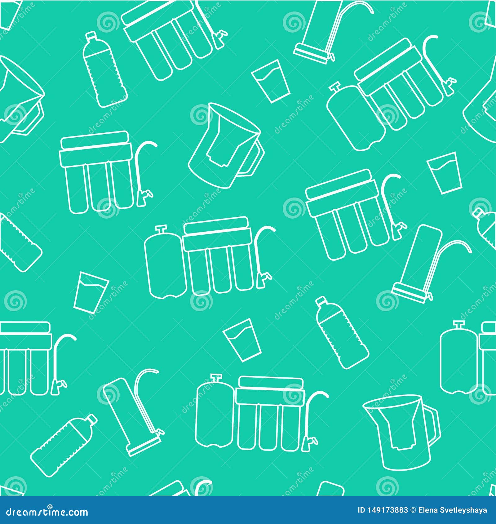 Water Filter Seamless Pattern. Vector Background Stock Vector ...
