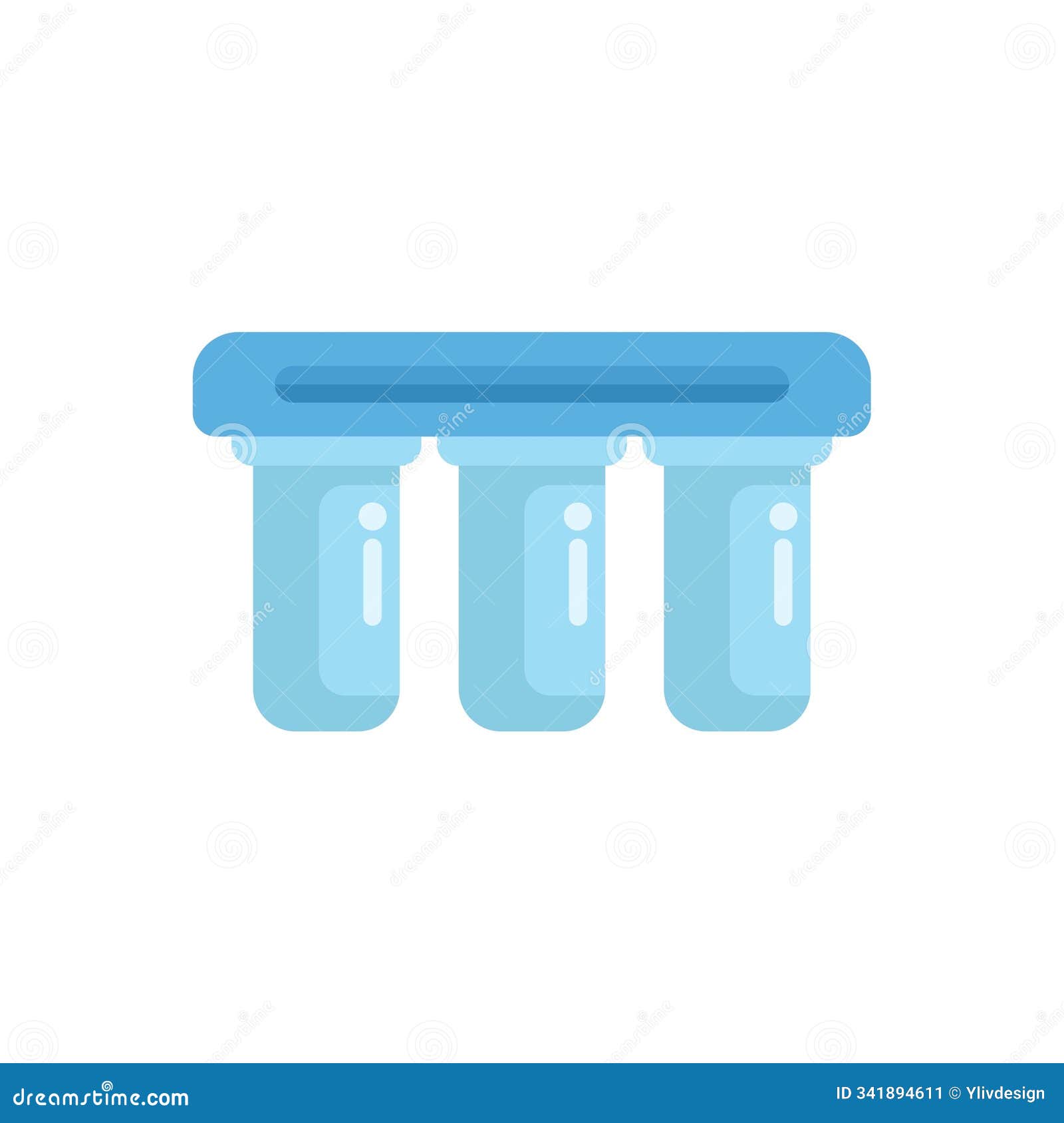 Water Filter System Purifying Drinking Water with Three Filters Stock ...