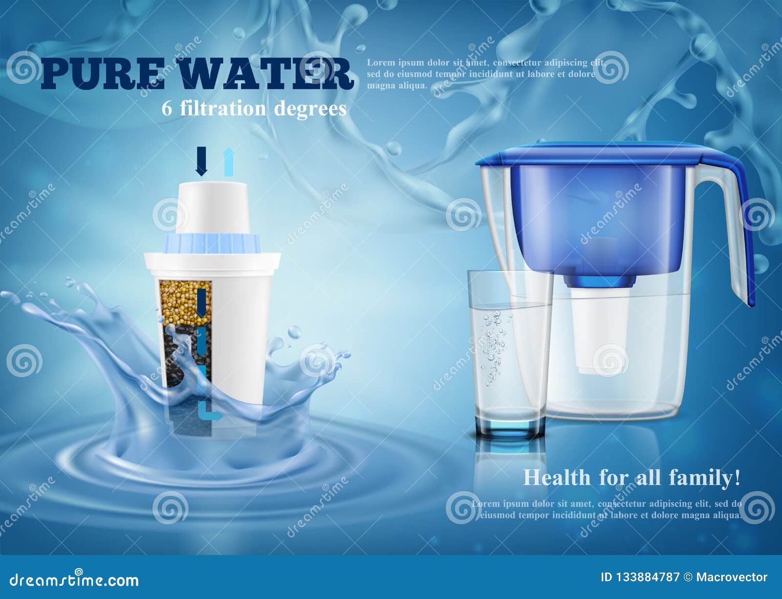 Water Filters Realistic Advertising Composition Stock Vector ...