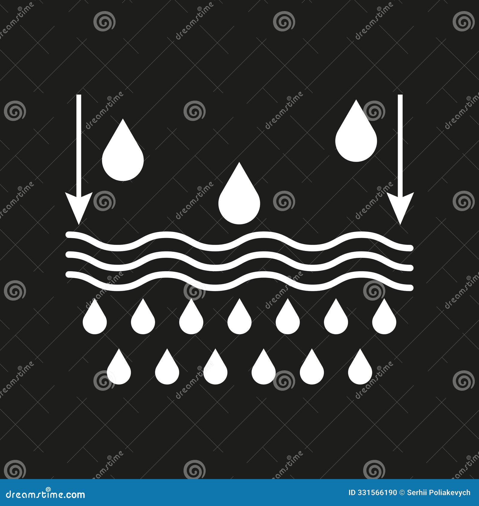 Water Filtration Icon. Droplets and Waves. Clean Water Process. Vector ...