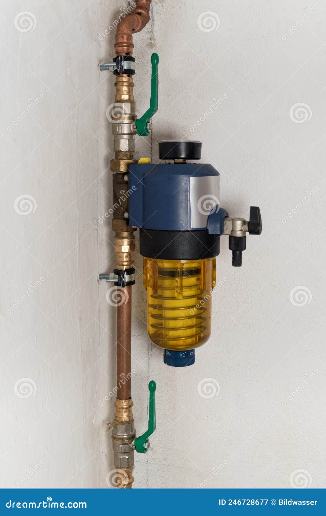 Water Filtration System Installation Copper Construction Pipes Stock ...