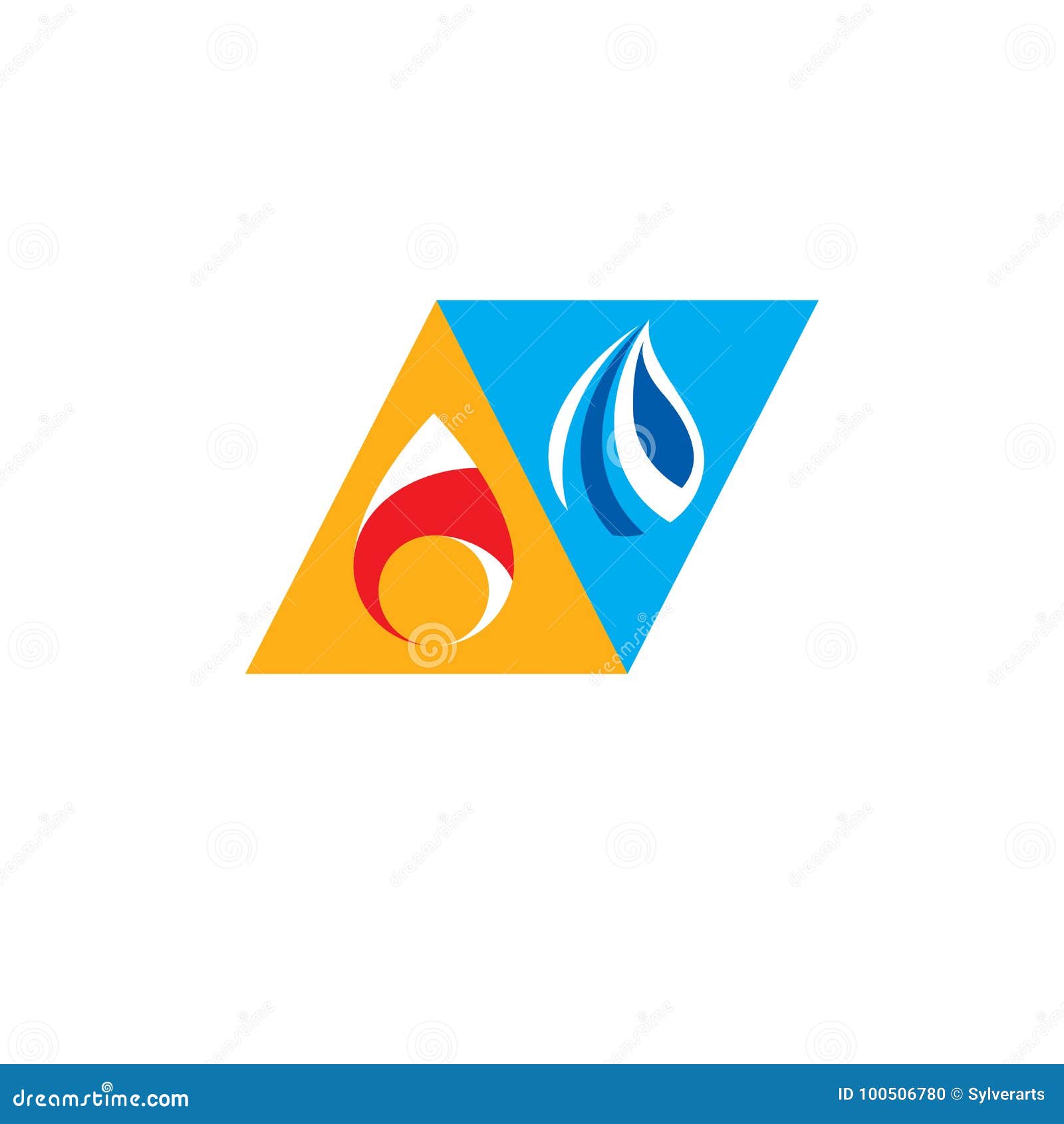 Water and Fire As Opposite Nature Elements, Tao Symbol. Stock Vector ...