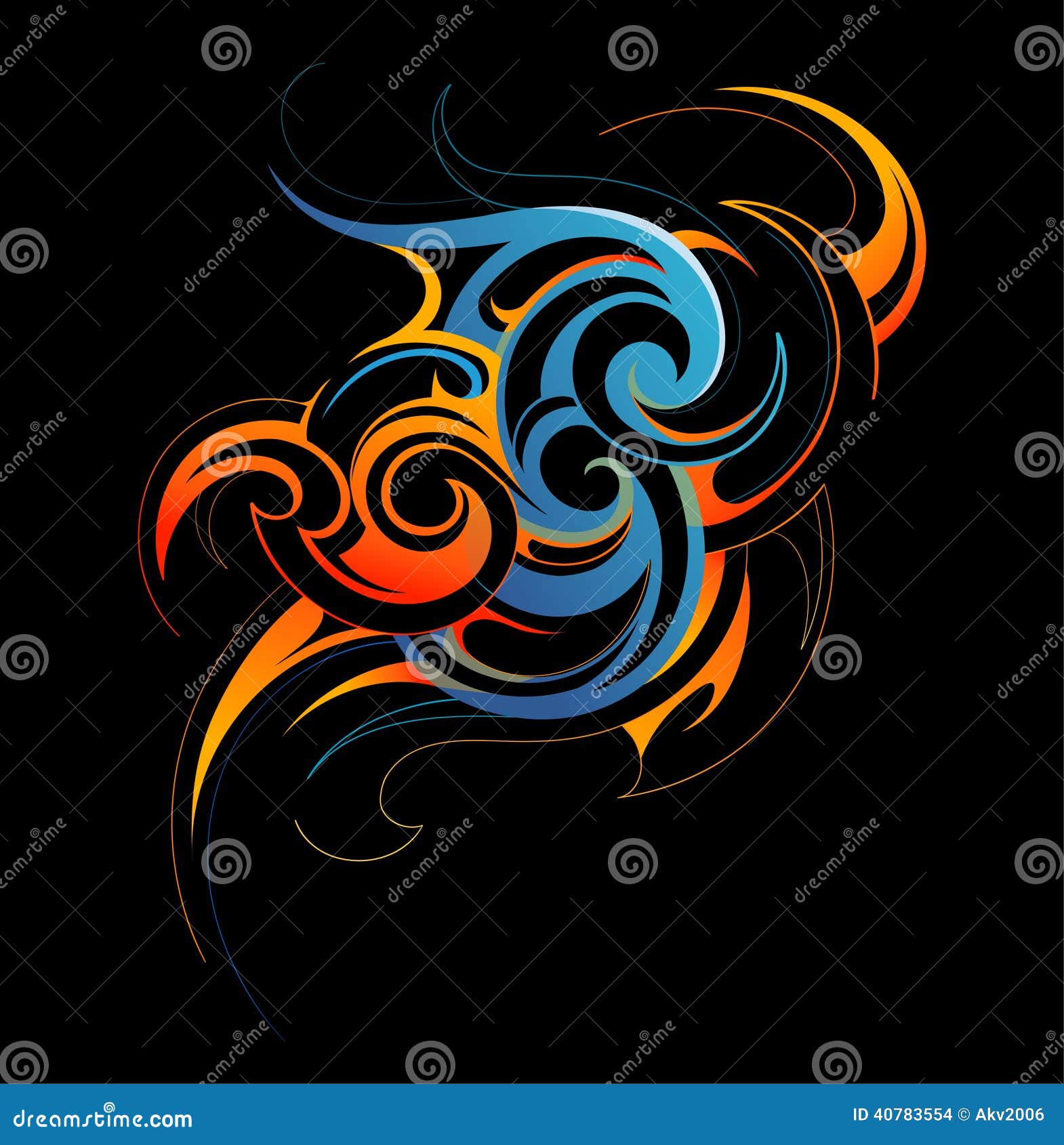 Water and fire fusion stock vector. Illustration of abstract - 40783554